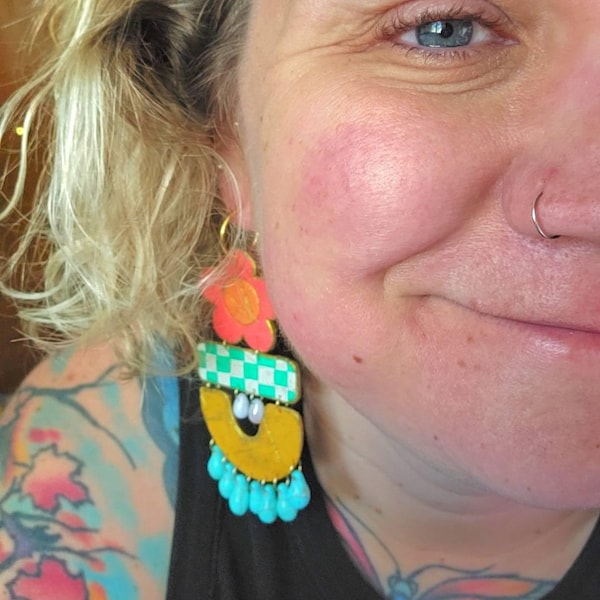 Retro Smiley Face Flower....hand Rolled Knobs Drawer Pulls Handles ...