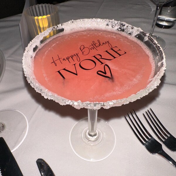 EDIBLE CLEAR Circle Wedding Drink Toppers, Clear Cocktail Topper ...