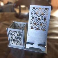 Laser Cut Business Card Holder SVG File, Angled Modern Display Template ...