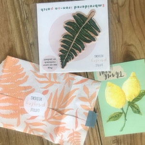 Fern Embroidered Iron-on Patch Nature Patch Leaf Patch Plant Patch ...