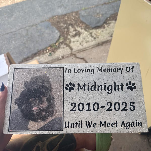 Personalized Stool Pet Memorial Garden Stone Plaque With Photo, Pet ...