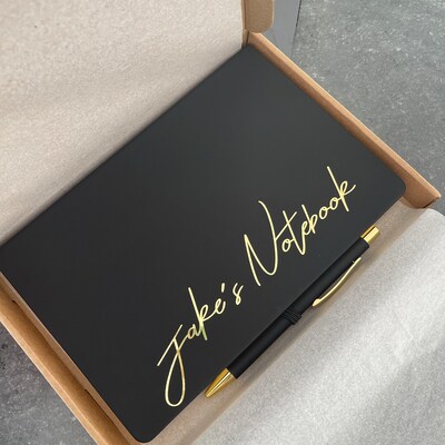 Personalised Initial Notebook A5 Note Book Journal Black - Etsy UK