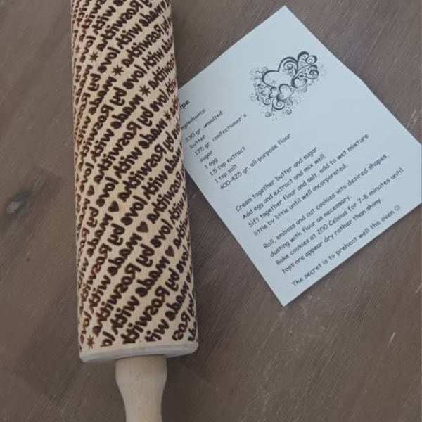 Personalized Laser Engraved Rolling Pin, Custom Embossing Roller for ...