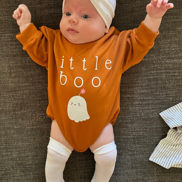 Little Boo Baby Romper, Bubble Romper, Toddler Baby Halloween Bodysuit ...