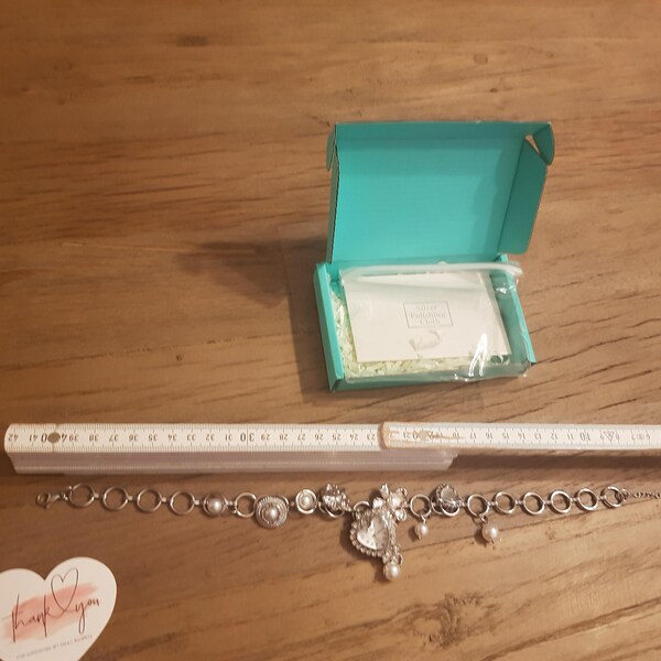 Punk Star Charm Sliver Chain Bracelet,star, Paper Clip,button Charm ...