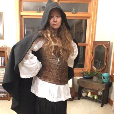 Black Rogue Cape Renaissance Clothing Halloween Costume Ren Faire Garb ...