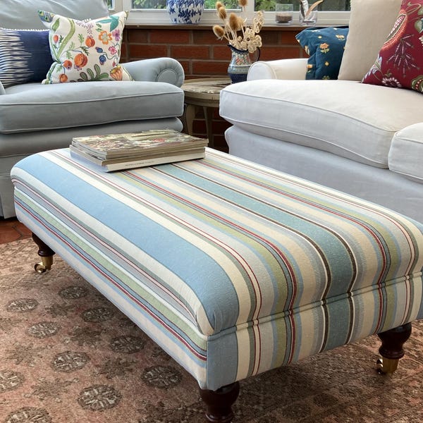 Luxury Handmade Upholstered Footstool/coffee Table in Your Own Fabric ...