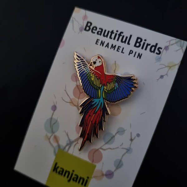 Red Northern Cardinal V.2 Enamel Pin Badge, Gift for Him, Gift for Her ...