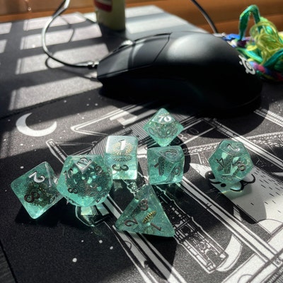 Sunken Artifact Dice, Steampunk Dice Set With Gear Inclusions, With Cog ...