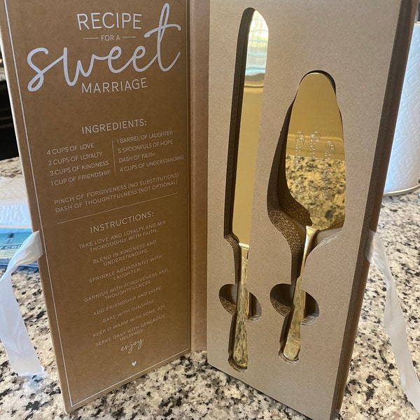 Engraved Wedding Cake Server Gift Box Set, Gift for Wedding, Gift for ...