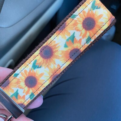 Sunflower, Wristlet, Key Fob, Floral, Keychain - Etsy