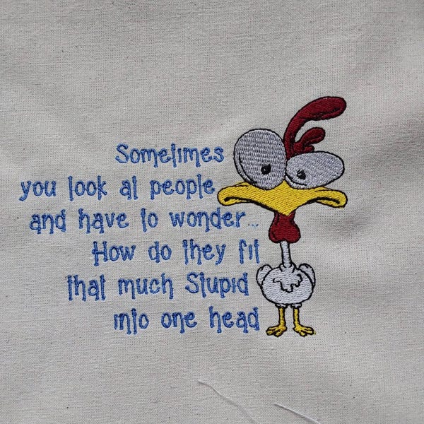 Fit That Much Stupid Machine Embroidery Saying Design, Crazy Chicken ...