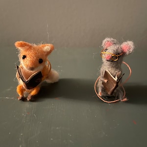 Felt Toy Miniature Mice Brown Gray White Mouse With Flower - Etsy
