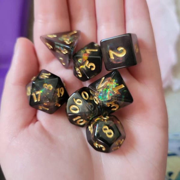 Purple Turtle Dice Set, Transparent With Light Purple Turtle Inside ...
