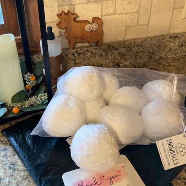 Plush Knit Indoor Snowballs: Christmas Holiday Decor, Kids Gifts (set ...