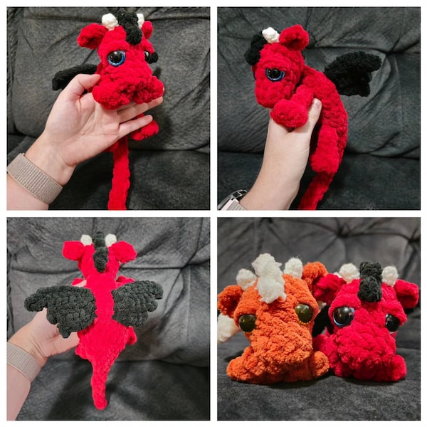 Diddy Dex the Palm Sized Snuggler Dragon Crochet Pattern Amigurumi ...