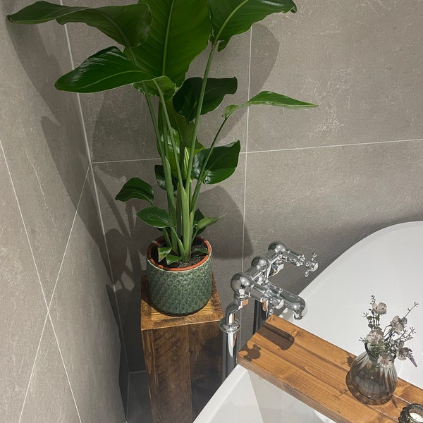 WOODEN Triangle BOOKREST Book ORGANISER Rustic Bedside Table Phone ...