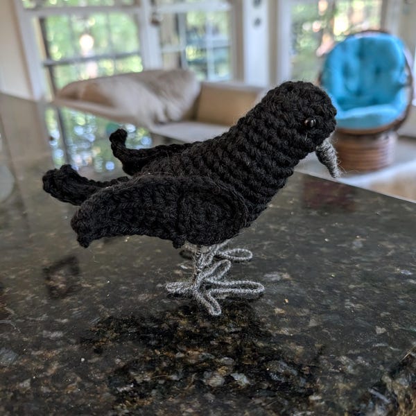 Beautiful Raven Written Crochet Pattern | Crochet Bird Amigurumi ...
