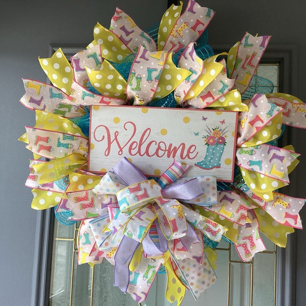 Happy Birthday Bow for Front Door, Rainbow Bow, Lantern Bow, Wreath Bow ...
