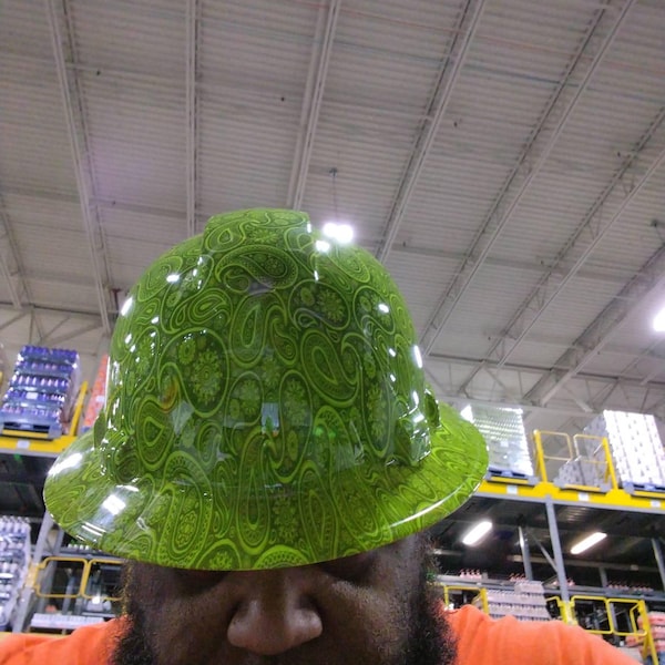 Full Brim Hydro Dipped Custom Hard Hat in Big Bad Boss Man Killer ...