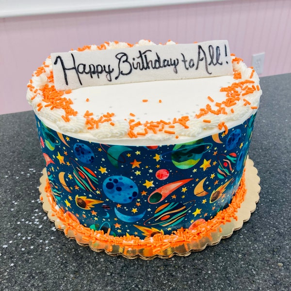 Solar System Planets Edible Cake Wrap or Rocket Cake Topper - Etsy