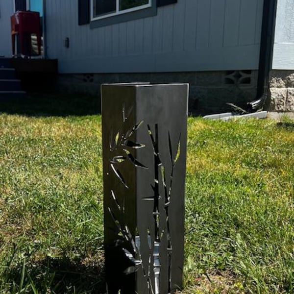 Aluminum Lighted Garden Column - Garden Pillar - Steel Metal Art ...