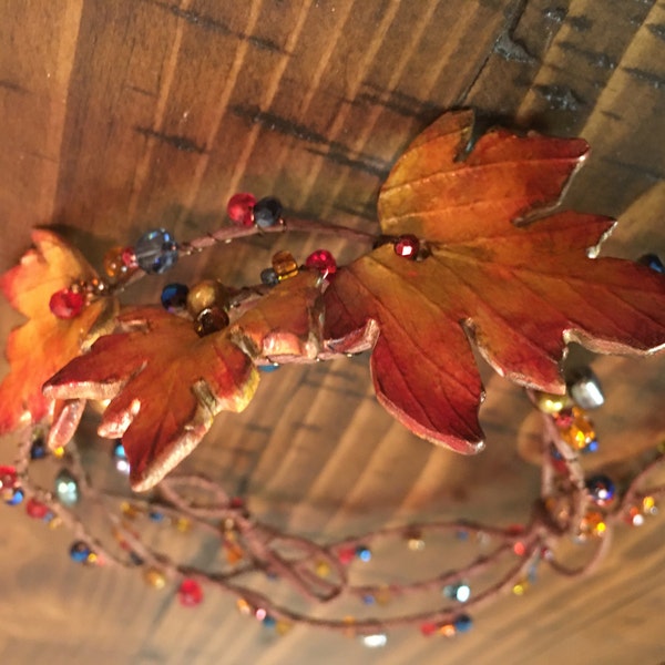 Autumn Leaves Tiara Fall Leaves Crown Maple Leaf Hair Wreath Fall Hair ...