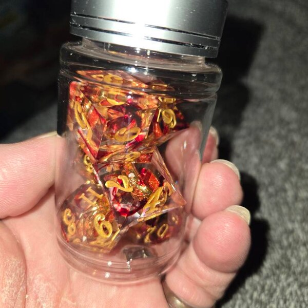 Display Bottles for 7 and 11 Dice Sets | Holds Resin and Metal Dice ...