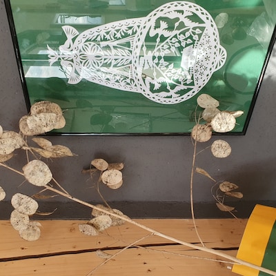 Ornament Original Linocut Print Lithuanian Handmade Lino Print by Odeta ...