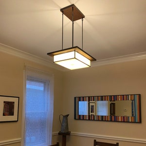 Dining Room Light Fixture Mission Style Vintage Style Glass - Etsy