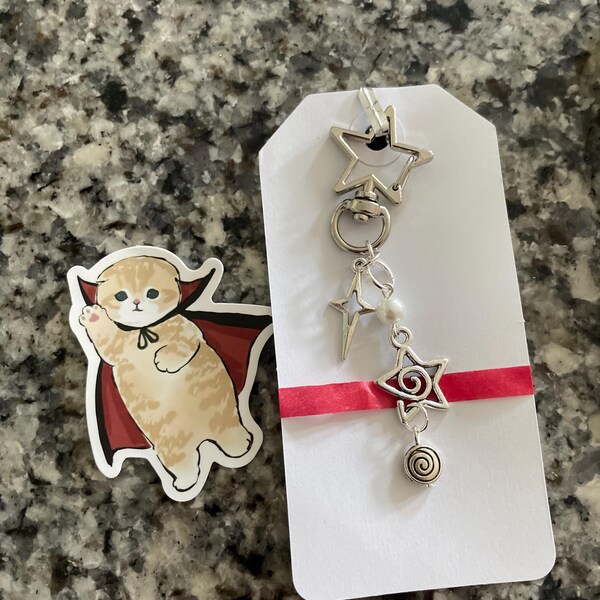 Silver Spiral Keychain | Beaded Charm / Handmade - Etsy