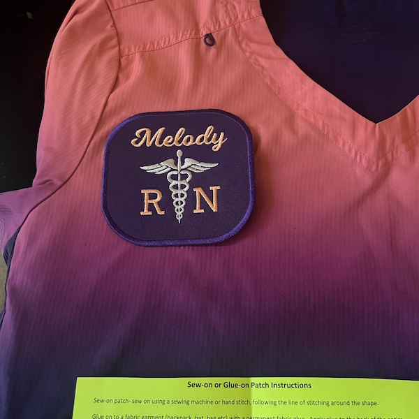 Nurse Patch With Heartbeat, Black or White Patch, Great Patch for Nursing RN, LPN, BSN for ...