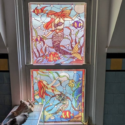 Stained Glass Window Decals,frosted Window Privacy Film Non-adhesive ...