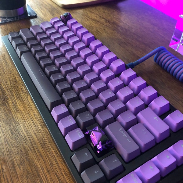 Artisan Keycaps Black & Purple Key Cap Space Bar 6.25u, 1.5u, 1u, 1.75u ...