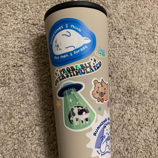 Probably Overstimulated Sticker, Funny Mental Health Sticker ...