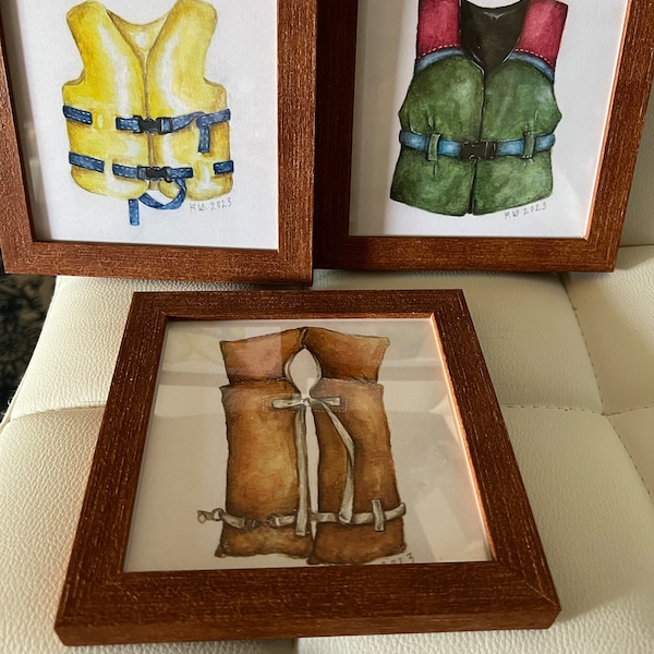 Watercolor Life Jacket Prints - Etsy