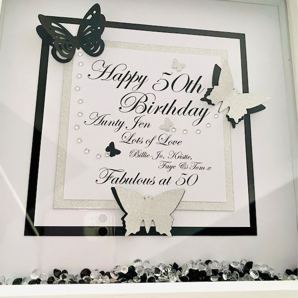Personalised Box Frame, 90th Birthday Gift, Personalised 90th Box Frame ...