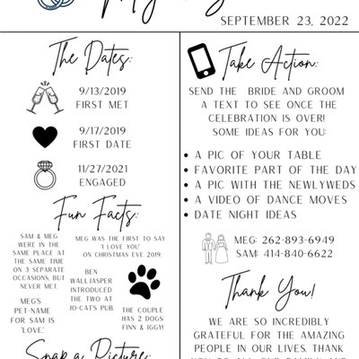 Fun Wedding Infographic Template Digital Download, Instant, Editable ...