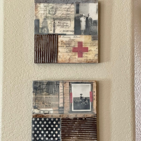 8x8 Encaustic Painting, Encaustic Collage, Collage Art, Encaustic ...