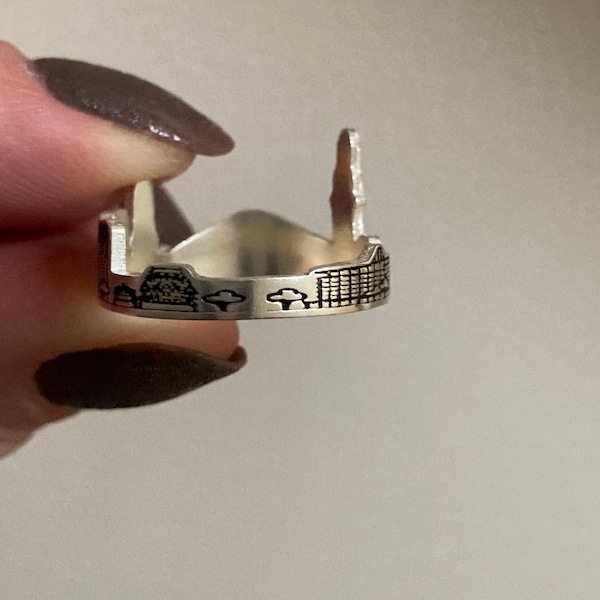 Custom City Ring • Personalized Cityscape Ring • Statement Ring ...