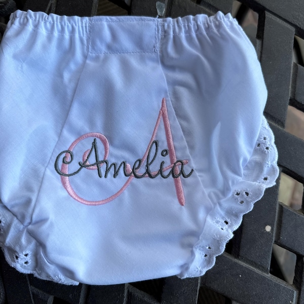 Baby Bloomers Monogrammed Baby Girl Diaper Cover, QUICK SHIP, Diaper ...