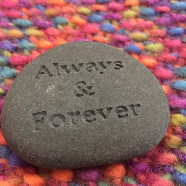 Custom Engraved Gray Stone Message Personalized Weddings Retirement - Etsy