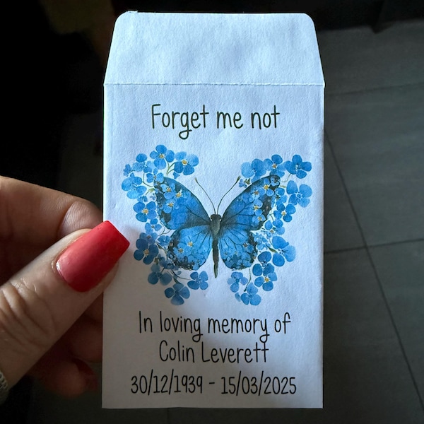 30 Personalised in Loving Memory Funeral Memorial Remembrance Forget Me ...