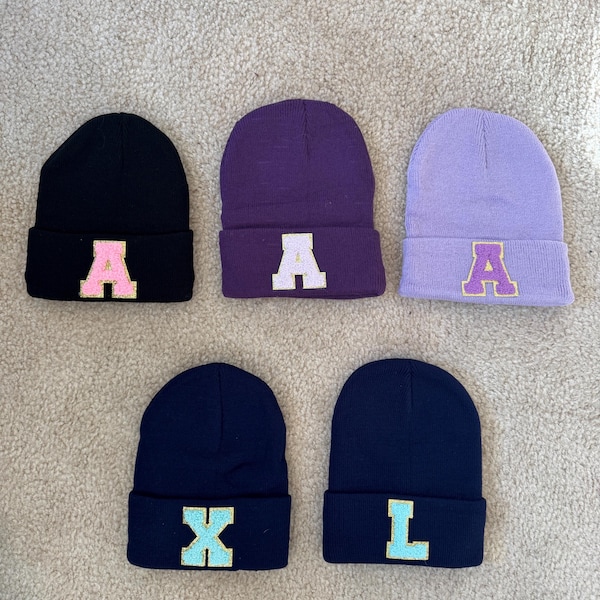 Chenille Letters - Navy Blue With Gold Trim - Fabric Glue and Iron On ...