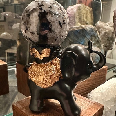 Elephant Sphere Stand Black and Gold Elephant Sphere Stand - Etsy