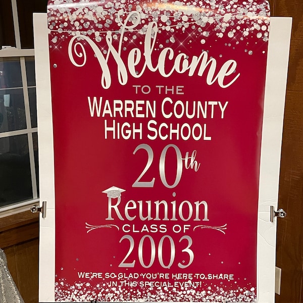 Class Reunion Personalized Welcome Sign Printable File | Silver ...