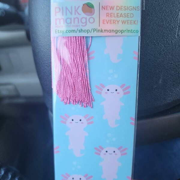 Axolotl Bookmark, Cute Kids Bookmarks, Axolotl Gift, Axolotl Bookmark ...