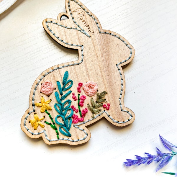 SVG Easter Bunny Embroidery Pattern for Laser Cutting, Glowforge ...