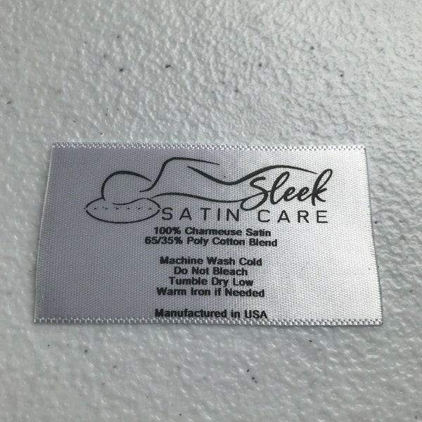 250 Pcs Custom Printed Satin Material Main Labels or Care Content ...