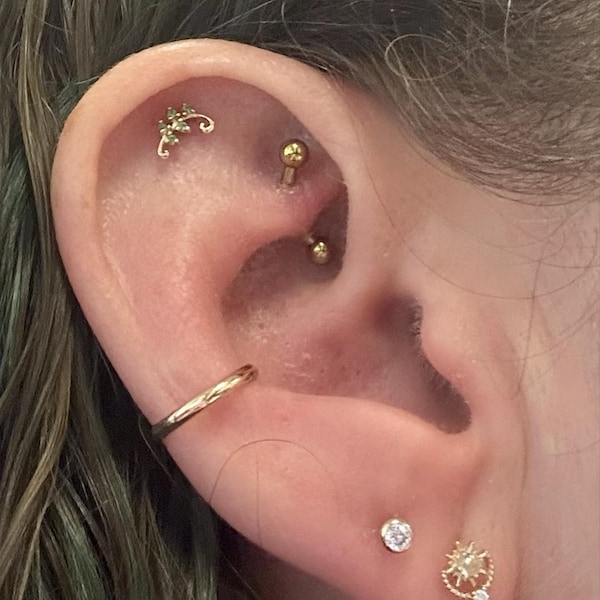 Solid 14K Gold Garnet Love Heart Dangle Charm Elegant Gemstone Clicker ...